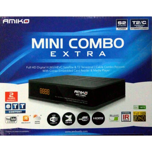 AMIKO MINI COMBO EXTRA DVB-T/T2 – DVB-S/S2 -DVB-C tuner, műholdvevő és ...