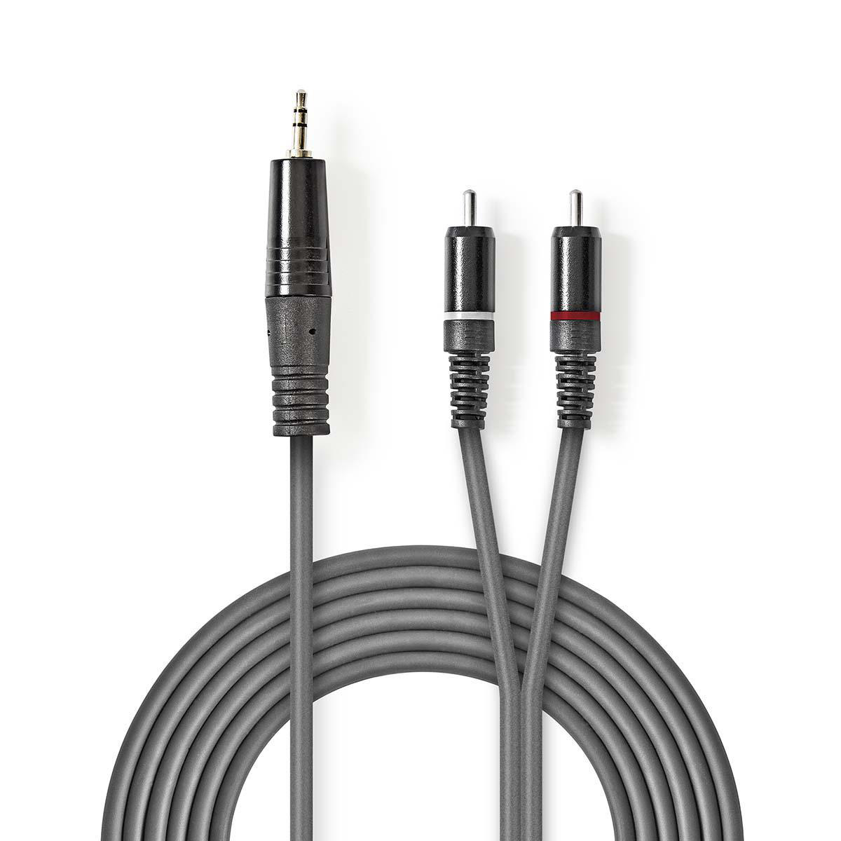 JACK/RCA kábel – 3.5mm stereo jack/2cinch, left/right – NEDIS – 5m ...